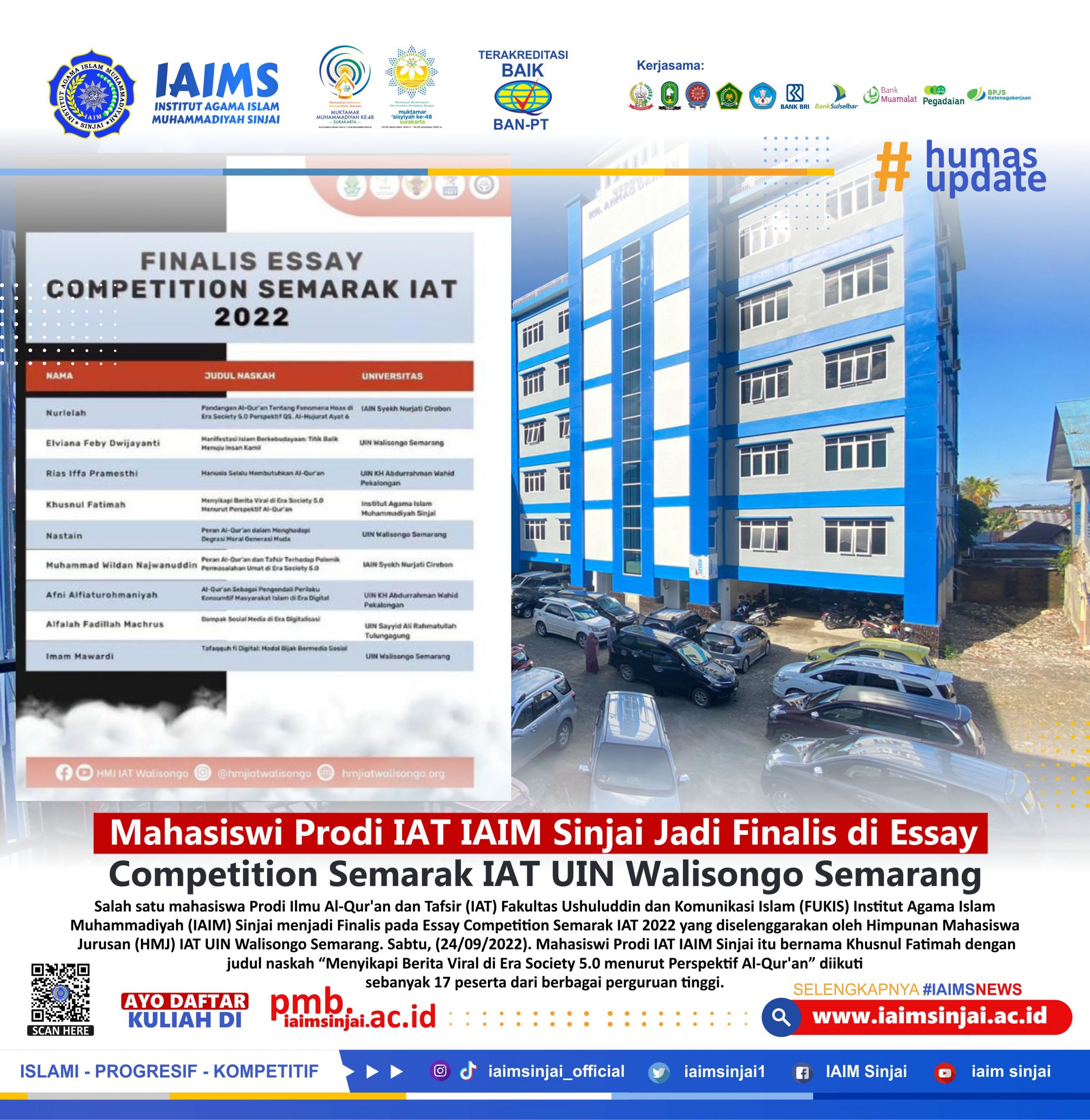 Mahasiswi Prodi IAT IAIM Sinjai Jadi Finalis di Essay Competition ...