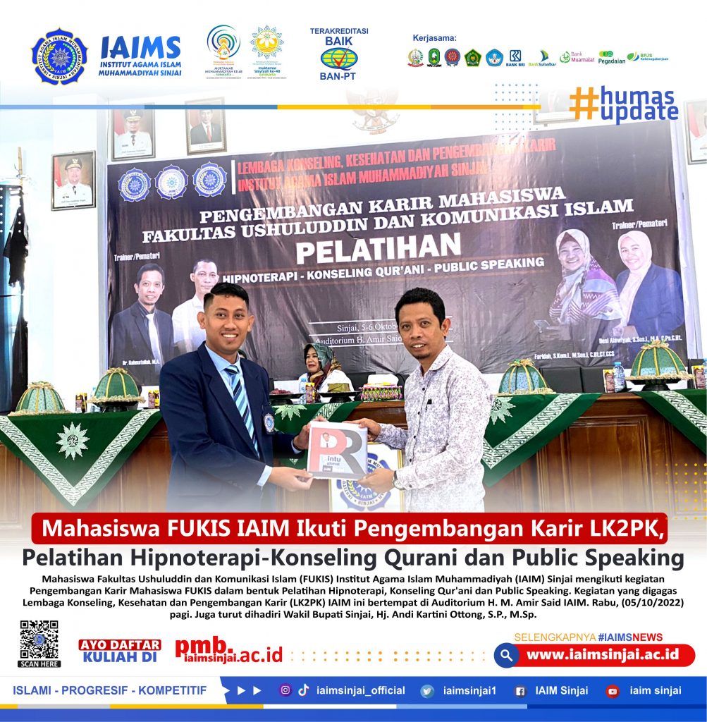 Mahasiswa FUKIS IAIM Sinjai Ikuti Pengembangan Karir LK2PK, Pelatihan Hipnoterapi-Konseling ...
