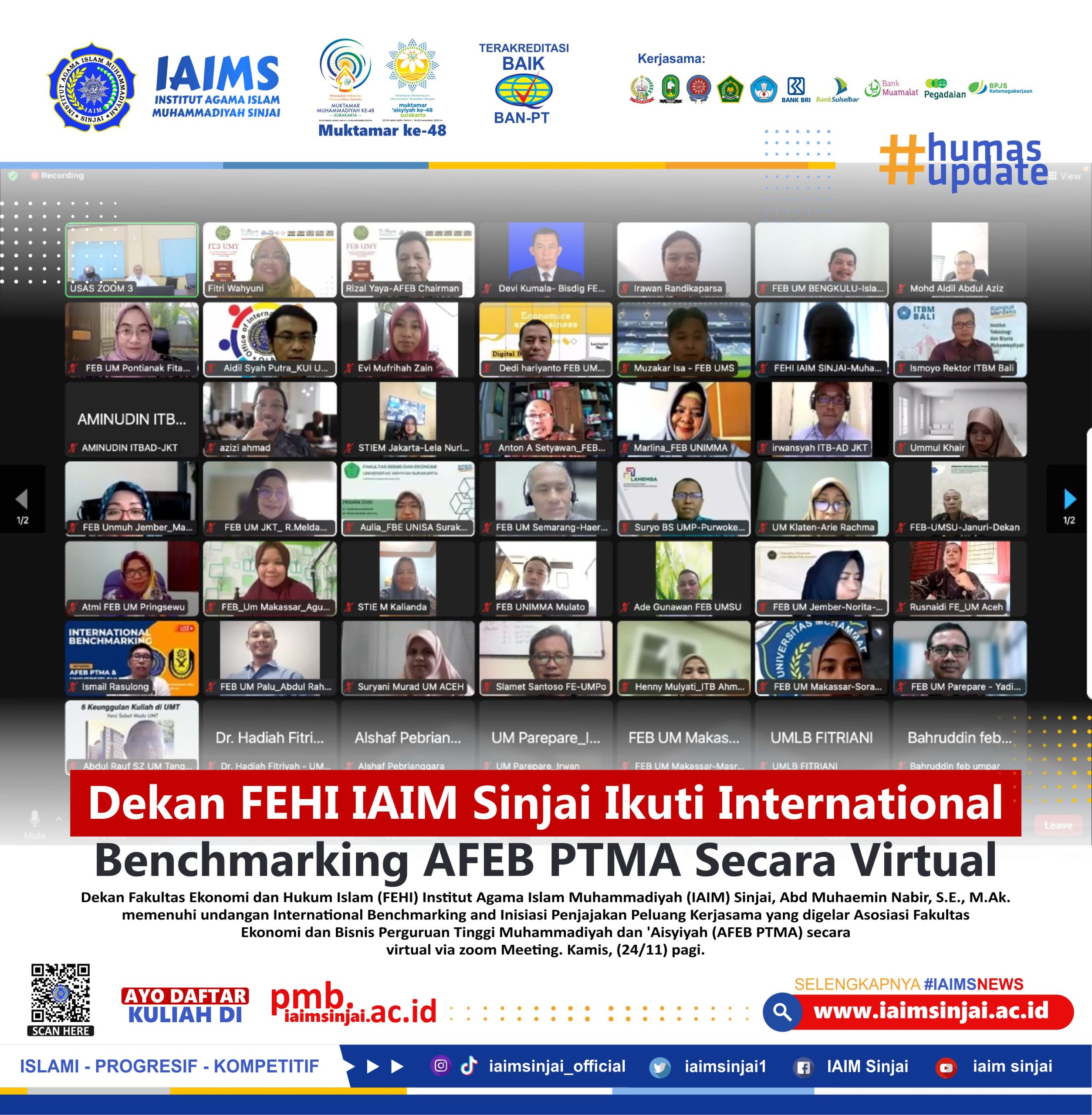 Dekan FEHI IAIM Sinjai Ikuti International Benchmarking AFEB PTMA Secara Virtual – UIAD