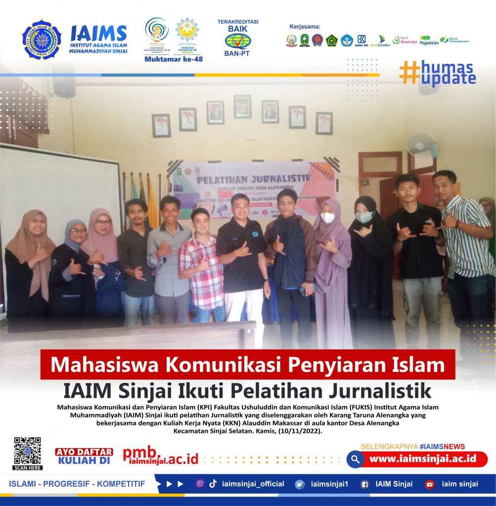 Mahasiswa Komunikasi Penyiaran Islam IAIM Sinjai Ikuti Pelatihan Jurnalistik – UIAD